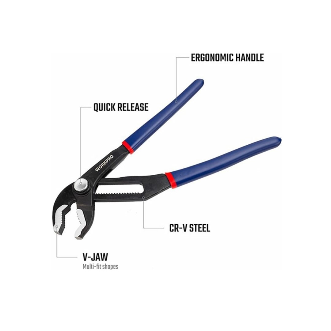 Shaya & Azar - WORKPRO WP213087 10" Quick Adjust Water Pump Plier